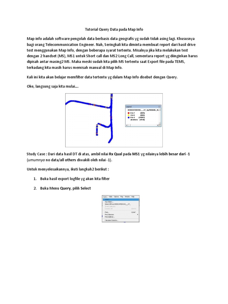 Tutorial Query Data Pada Map Info | PDF