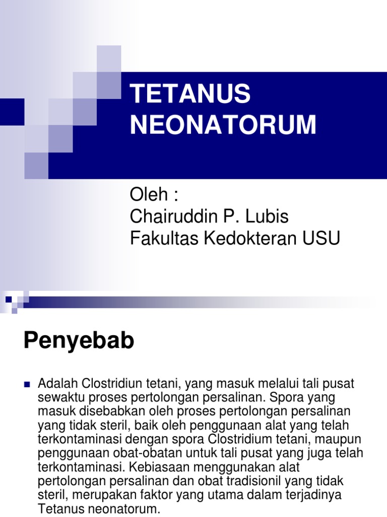 Penanganan Tetanus Neonatorum pada Bayi | PDF | Kesehatan Holistik