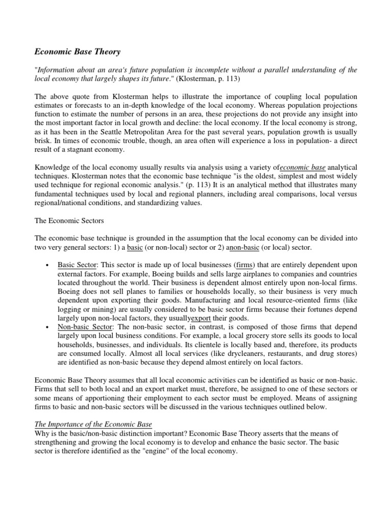 Economic Base Theory | PDF | Employment | Software Framework