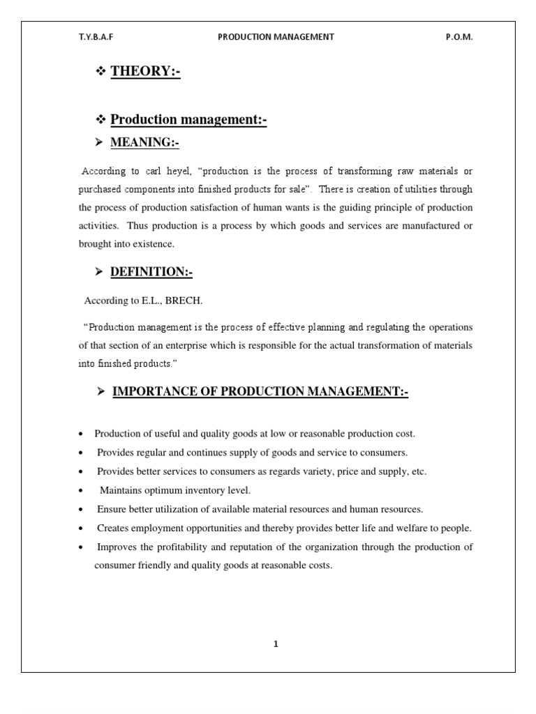 Production Management | PDF | Inventory | Labour Economics