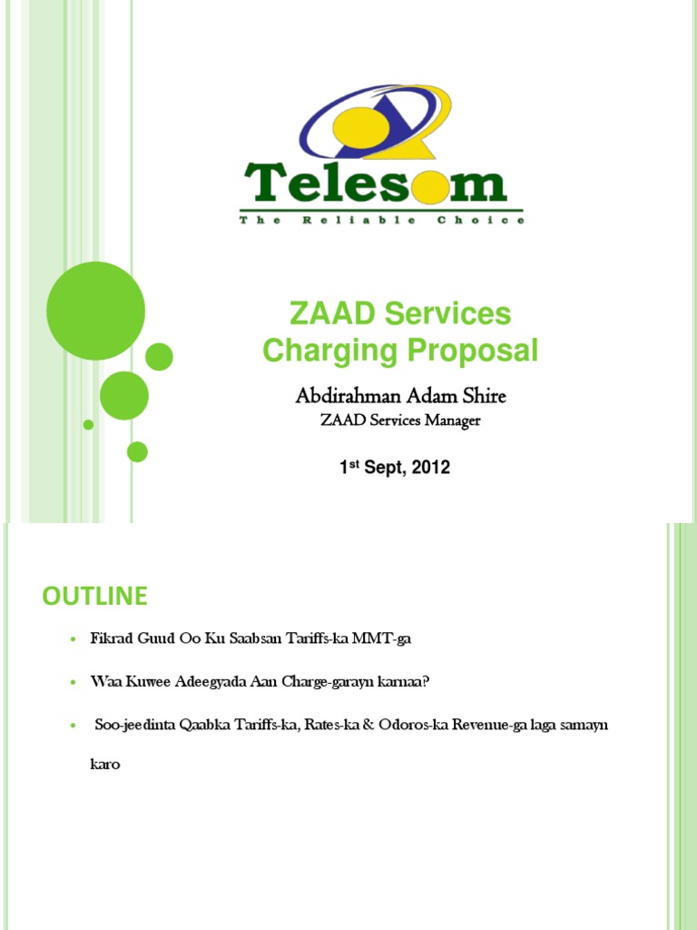 ZAAD Charging Proposal | PDF | Revenue | Payments