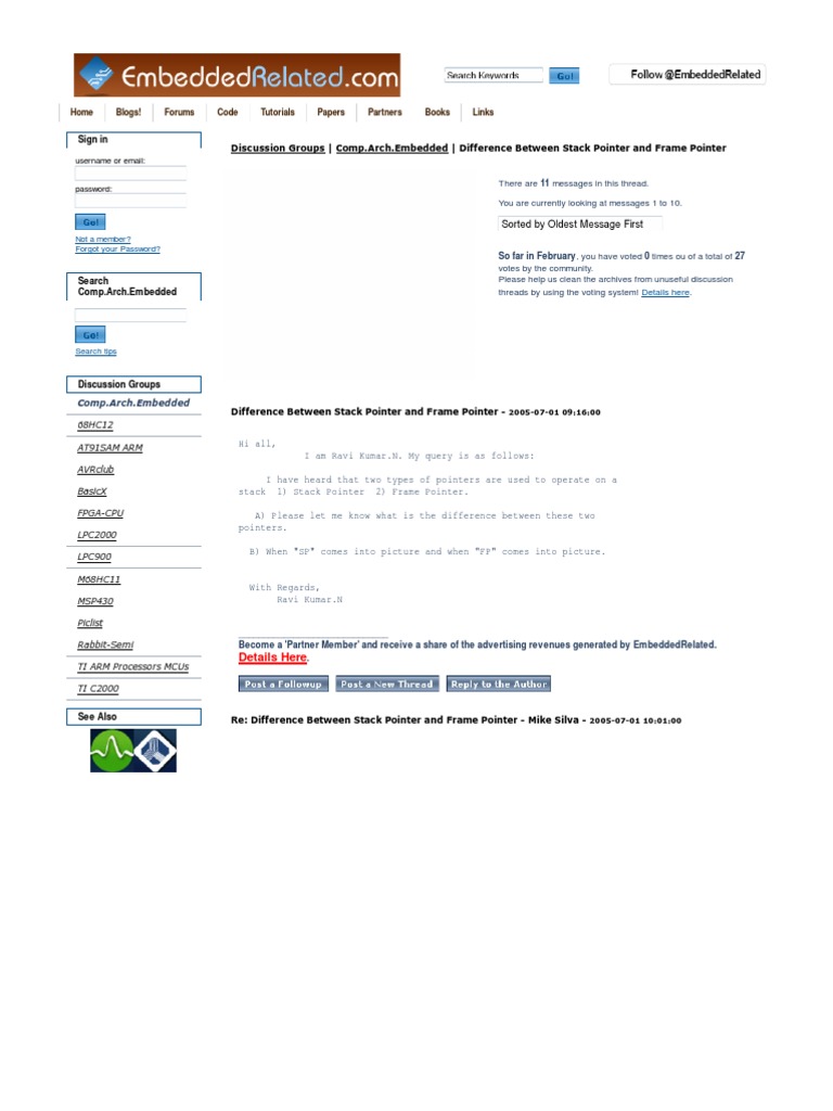 Stack Pointer Frame Pointer Difference Pdf Subroutine Pointer Computer Programming 