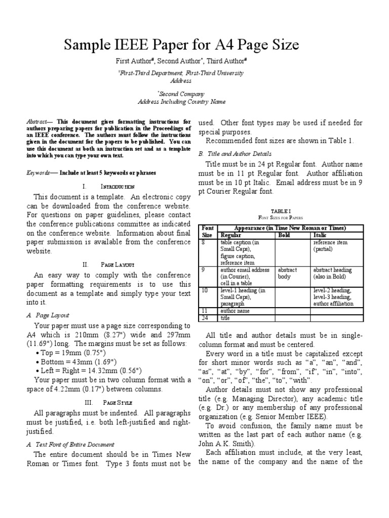 Ieee Word Format A41 | PDF | Typefaces | Paragraph
