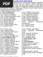Cara Penulisan Gelar yang Benar_ Diploma, Sarjana, Magister, Doktor | PDF