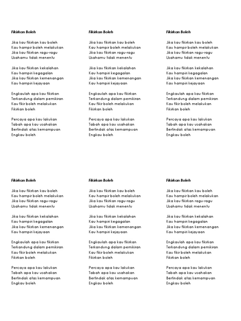 Lirik Fikirkan Boleh Pdf