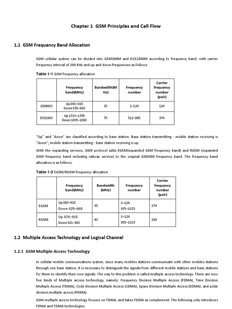 GSM Principles and Call Flow | PDF | Channel Access Method | Forward ...