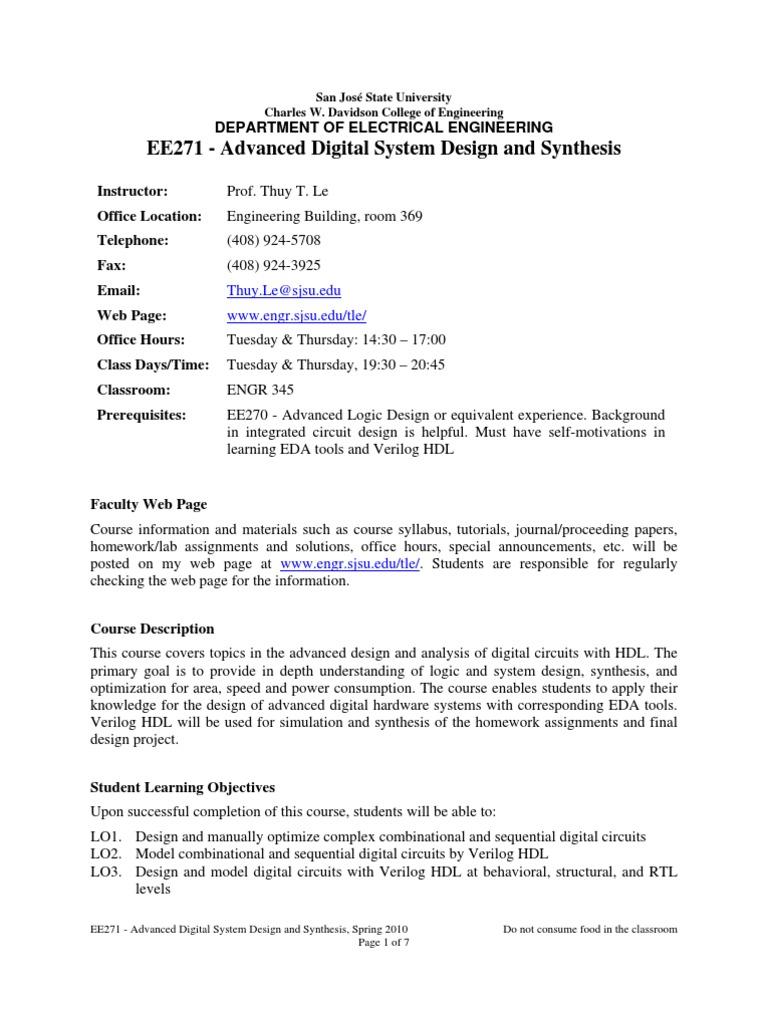 Gs Ee271 S10 Le Pdf Hardware Description Language Homework