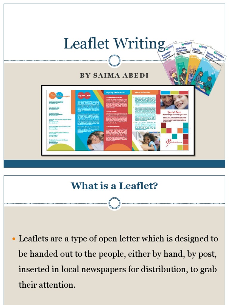Leaflet Writing Presentation | PDF | Semiotics | Communication
