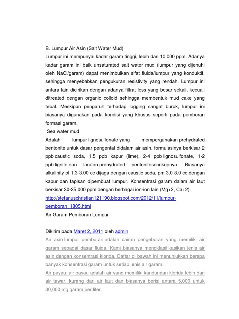 Salt Water Mud | PDF