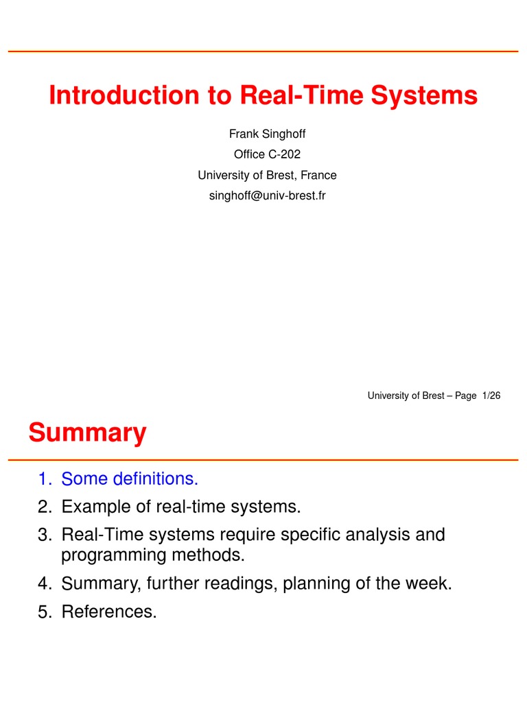 An Introduction to Real-Time Systems: Concepts, Examples, and Analysis ...