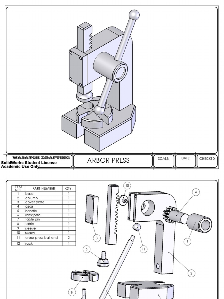 Arbor Press Assembly Drawing | PDF | Home & Garden