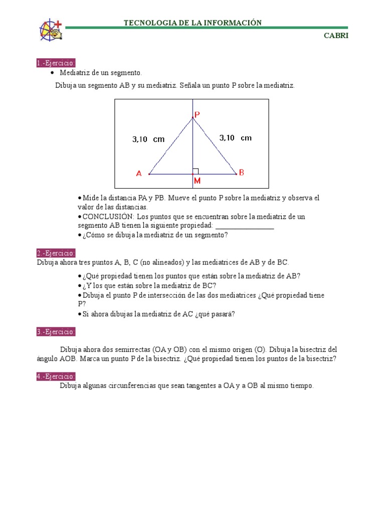 Ejercicios Cabri Tinf | PDF | Triángulo | Geometría euclidiana