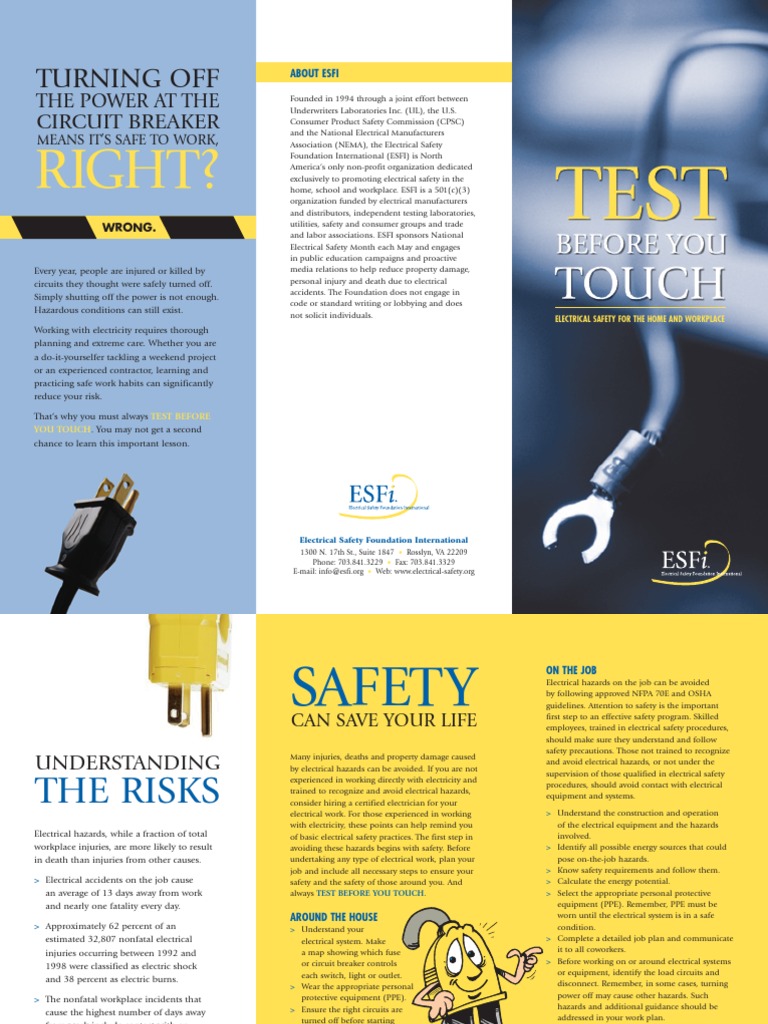 Test Before You Touch | PDF | Personal Protective Equipment | Safety