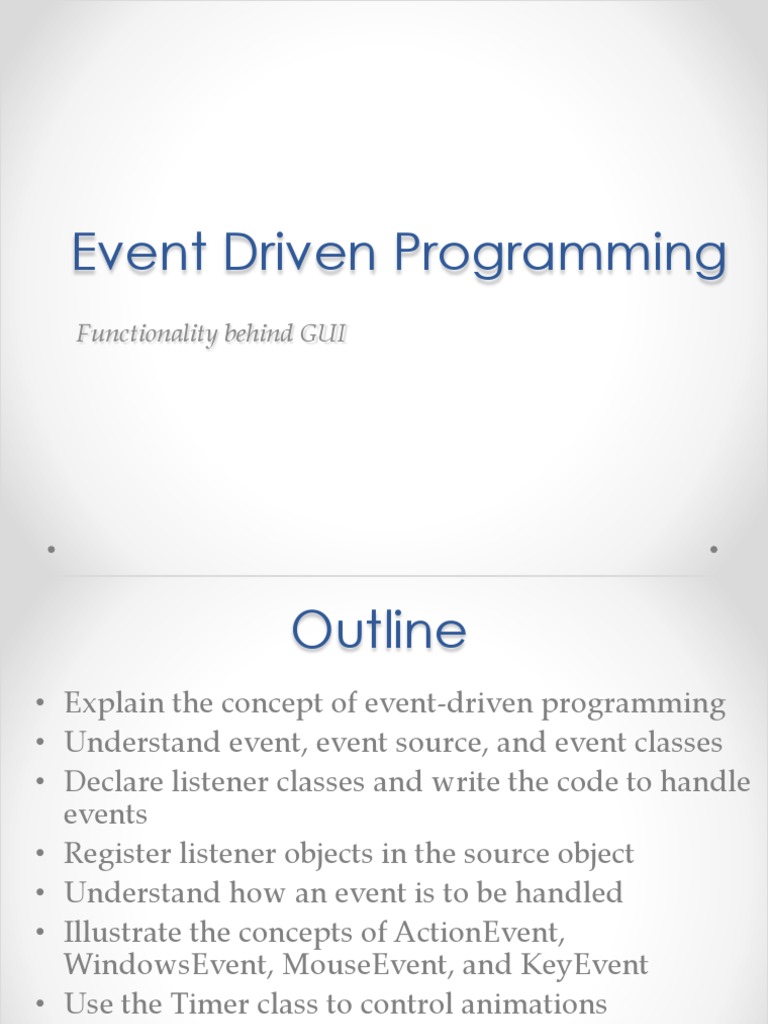 Event Driven Programming Software Development Systems Engineering