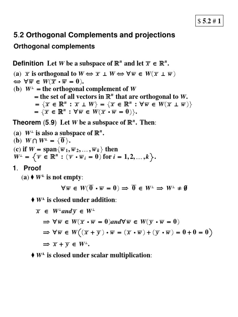 Orthogonal complement calculator store