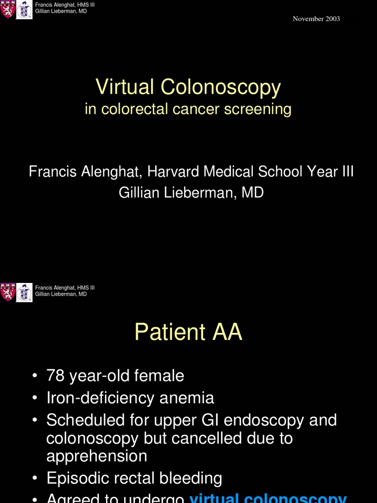 Virtual Colonoscopy: in Colorectal Cancer Screening | PDF | Colonoscopy ...