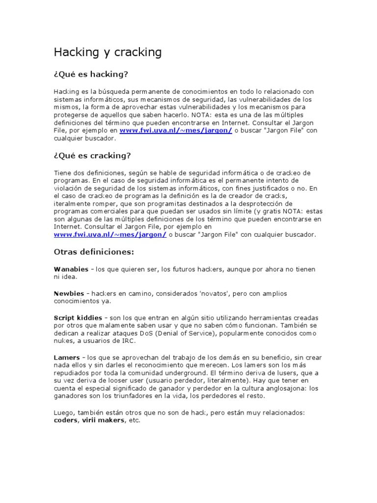 Hacking y Cracking | PDF | Hacker de seguridad | Navegador web