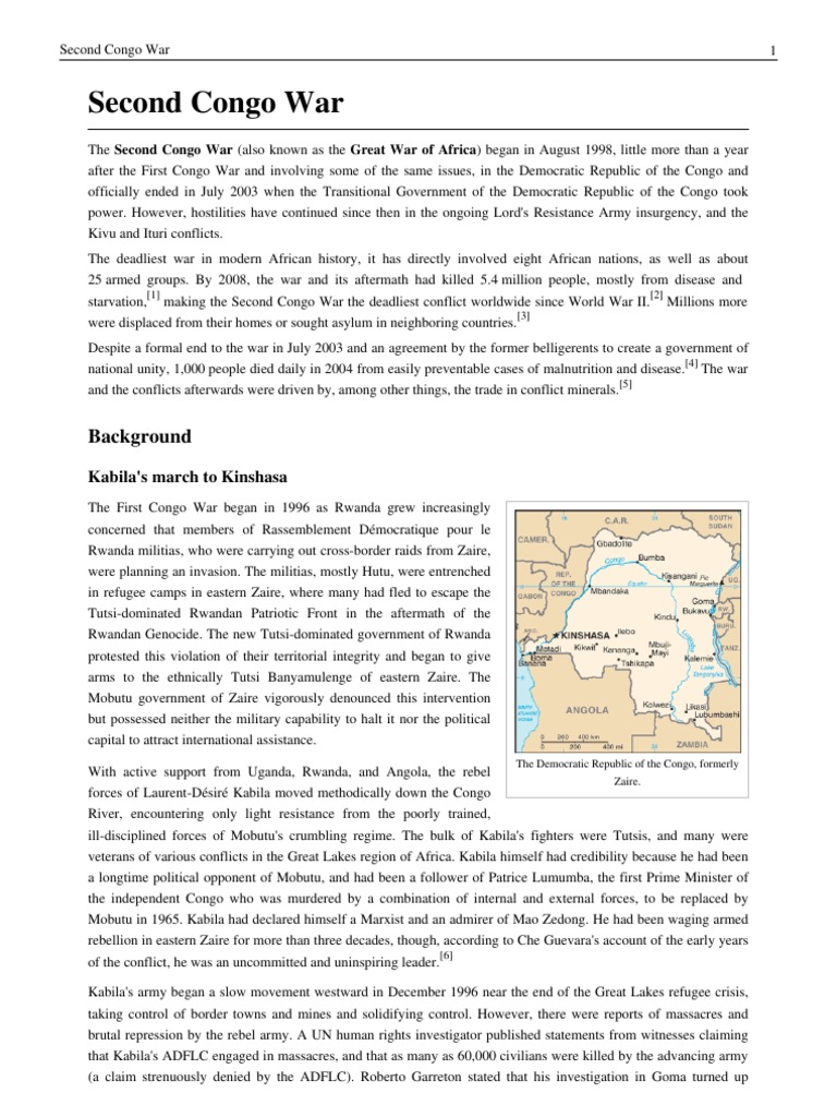 Second Congo War | Democratic Republic Of The Congo | International ...
