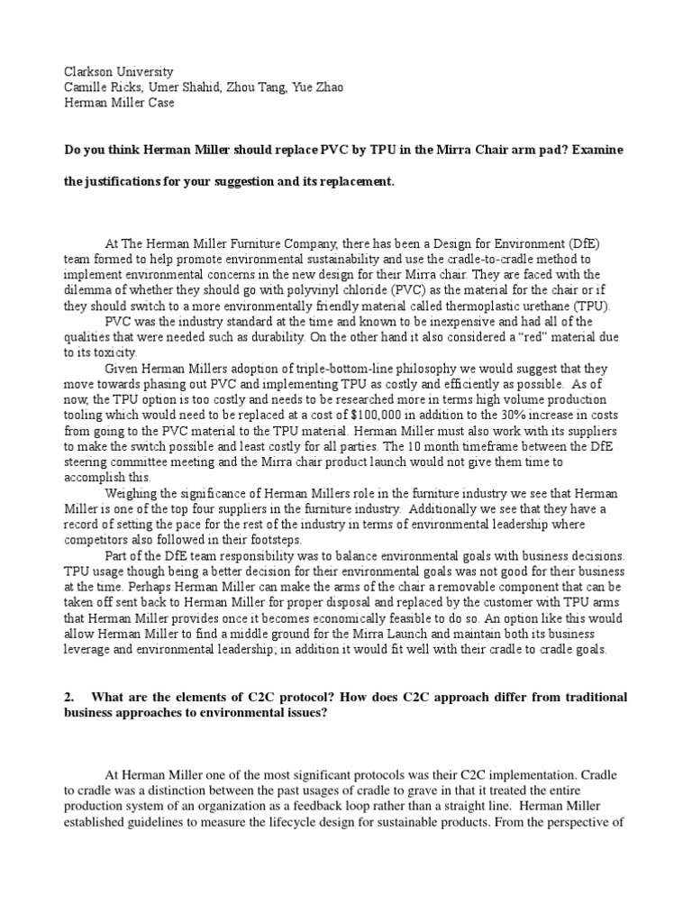 Herman Miller Case | PDF | Production And Manufacturing | Business