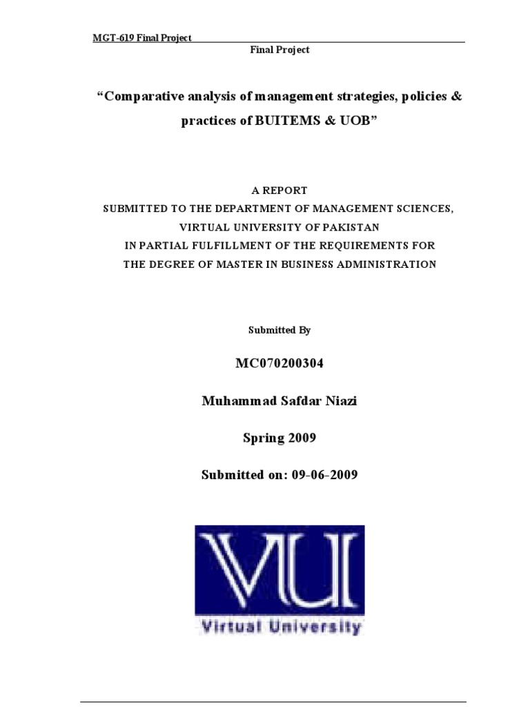 Final Project (MBA Management) | PDF | University | Higher Education