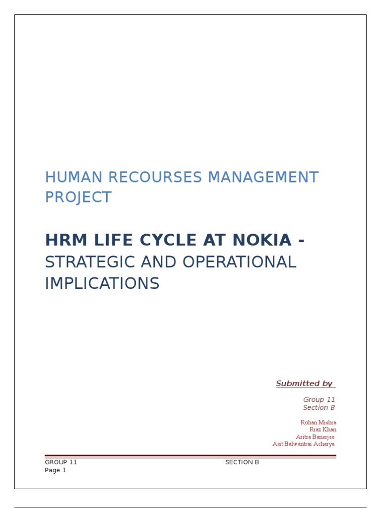 Nokia Human Resource | PDF | Performance Appraisal | Recruitment