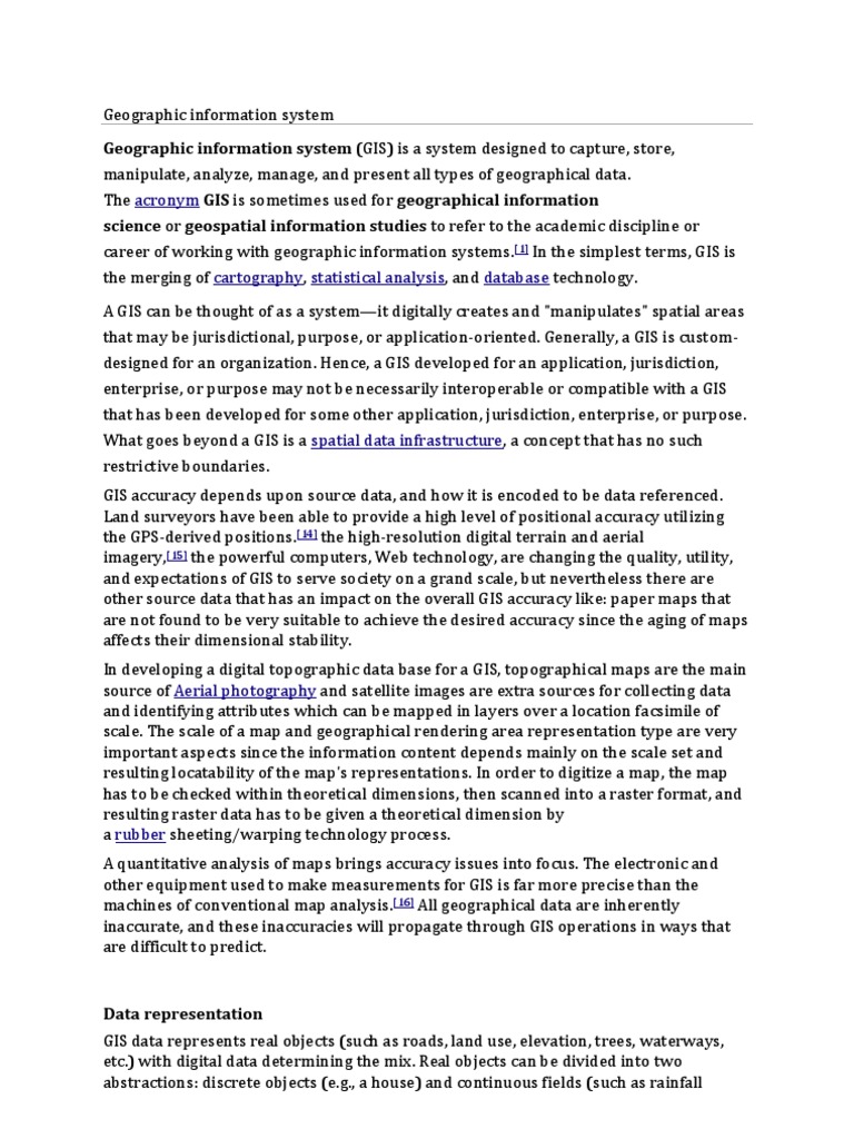 Acronym: Geographic Information System (GIS) Is A System Designed To ...