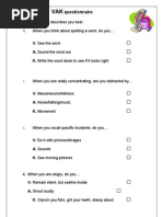 The VARK Questionnaire Scoring Chart | PDF