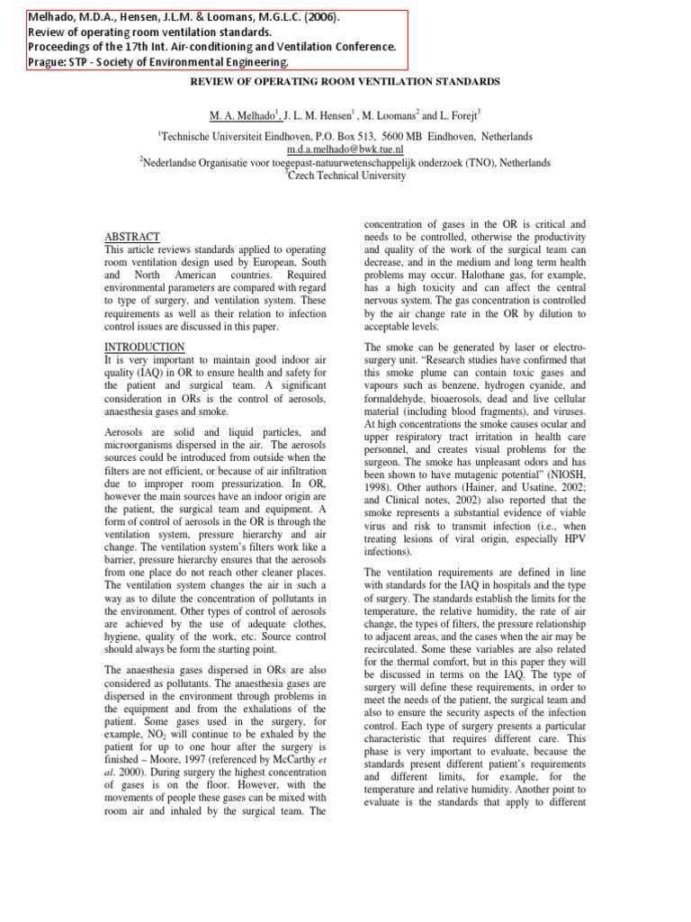 Review Operating Room Ventilation | PDF | Hvac | Ventilation (Architecture)