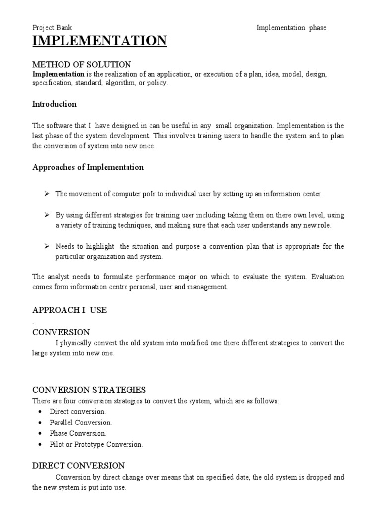 Project Implementation Phase | PDF | Implementation | Databases Project Implementation Phase | PDF | Implementation | Databases