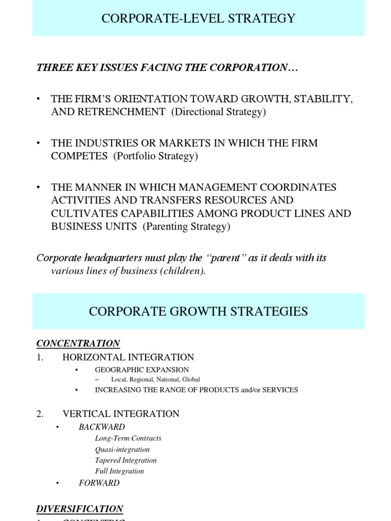 Corporate-Level Strategy Overview | PDF