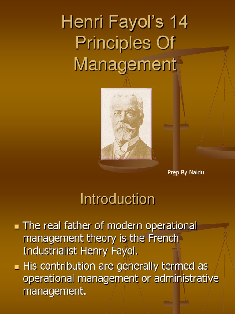 Fayol's 14 Principles of Management | PDF | Employment | Factors Of ...