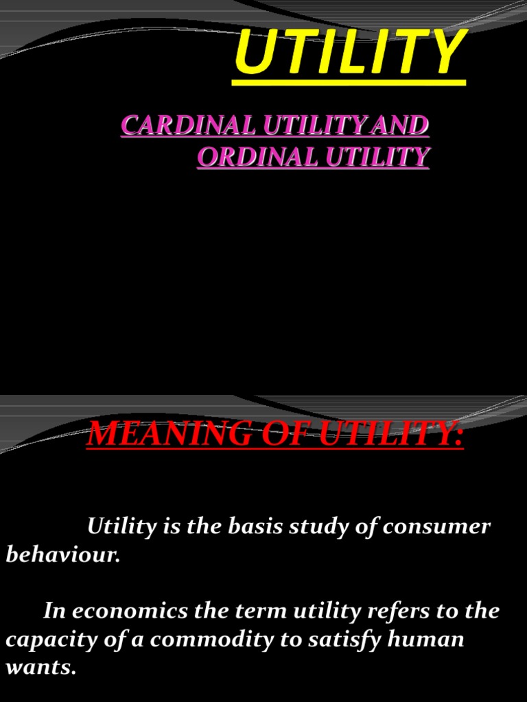 Cardinal and Ordinal Utility | PDF | Utility | Conceptual Model