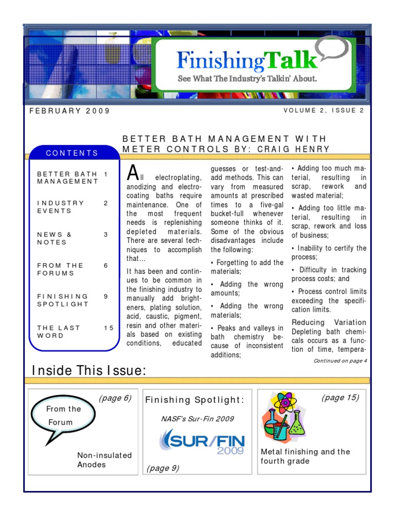 Finishing Talk Newsletter - February 2009 | PDF | Rectifier | Louisville