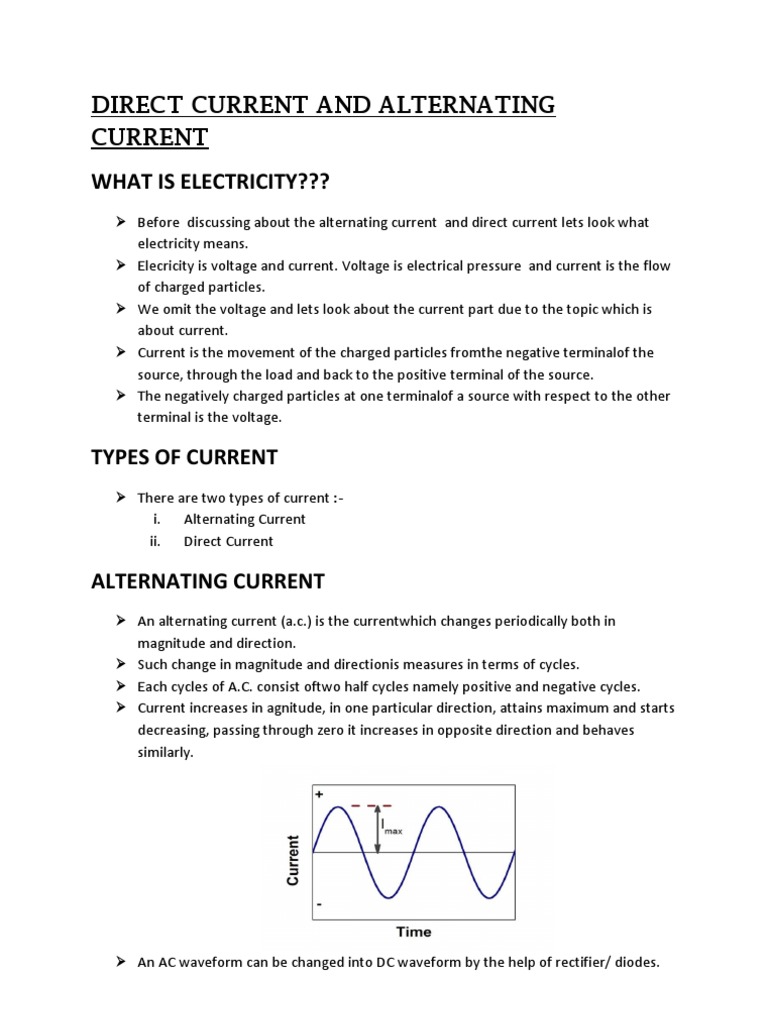 AC vs DC: Definitions and Differences | PDF | Direct Current ...