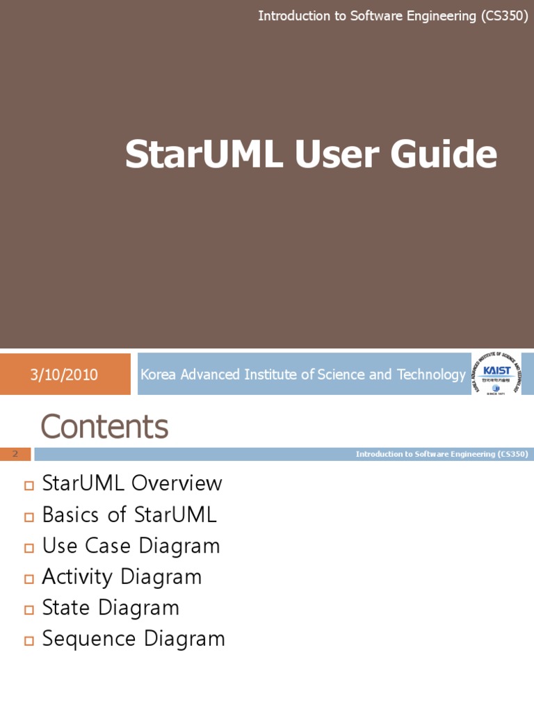 Staruml User Guide: Korea Advanced Institute of Science and Technology ...