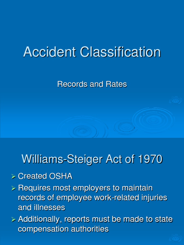 Accident Classification and Workcomp | Welfare | Occupational Safety ...