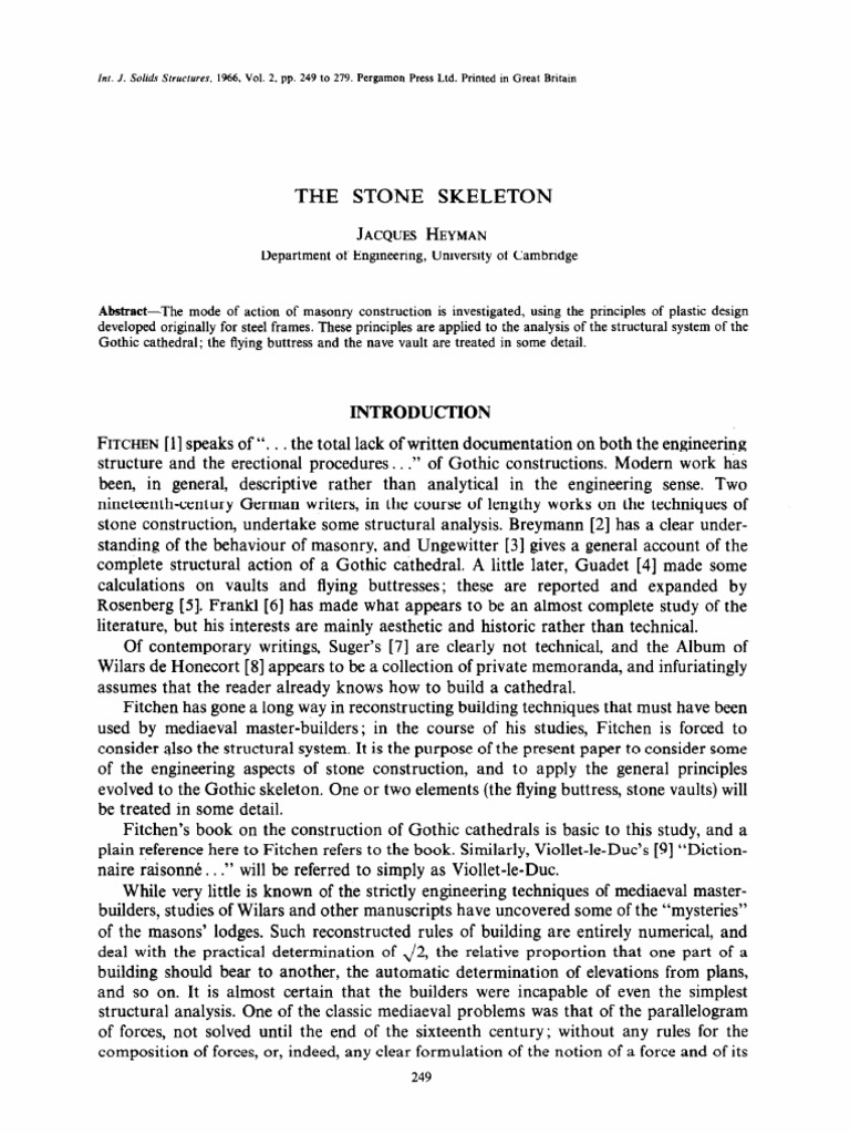 The Stone Skeleton | PDF | Vault (Architecture) | Strength Of Materials