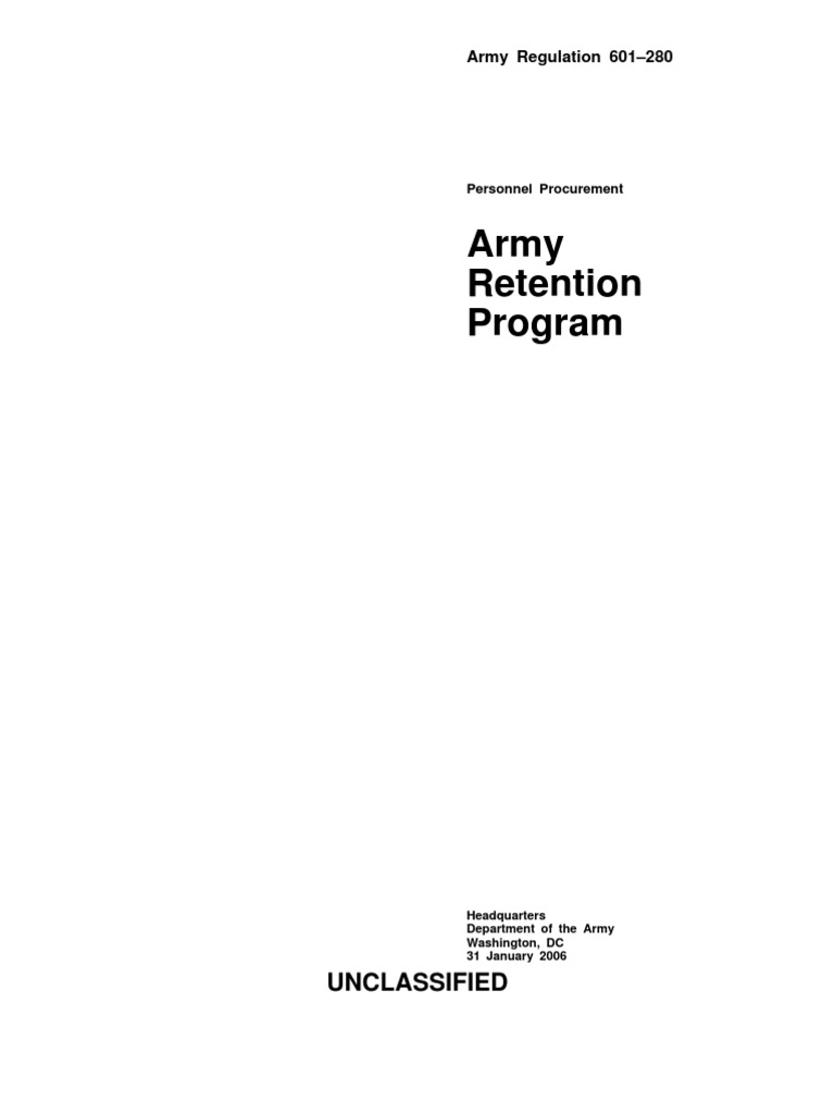 ar 601-280 army retention program | Military Discharge | United States ...