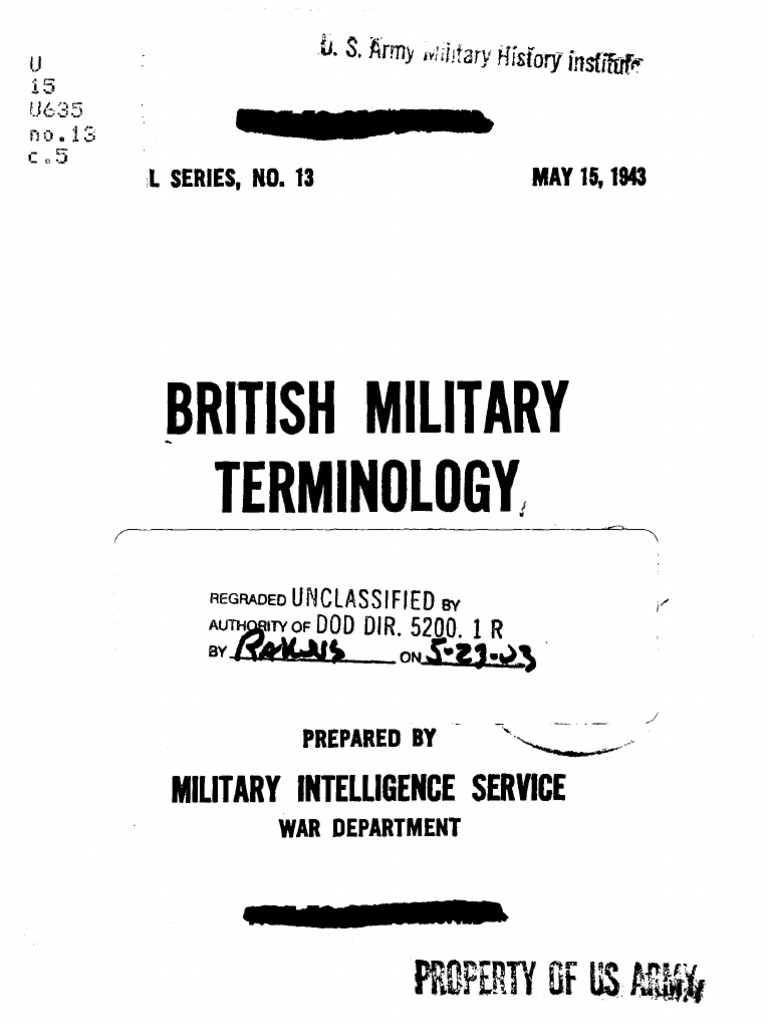 British Military Terminology | PDF | Technology & Engineering | History