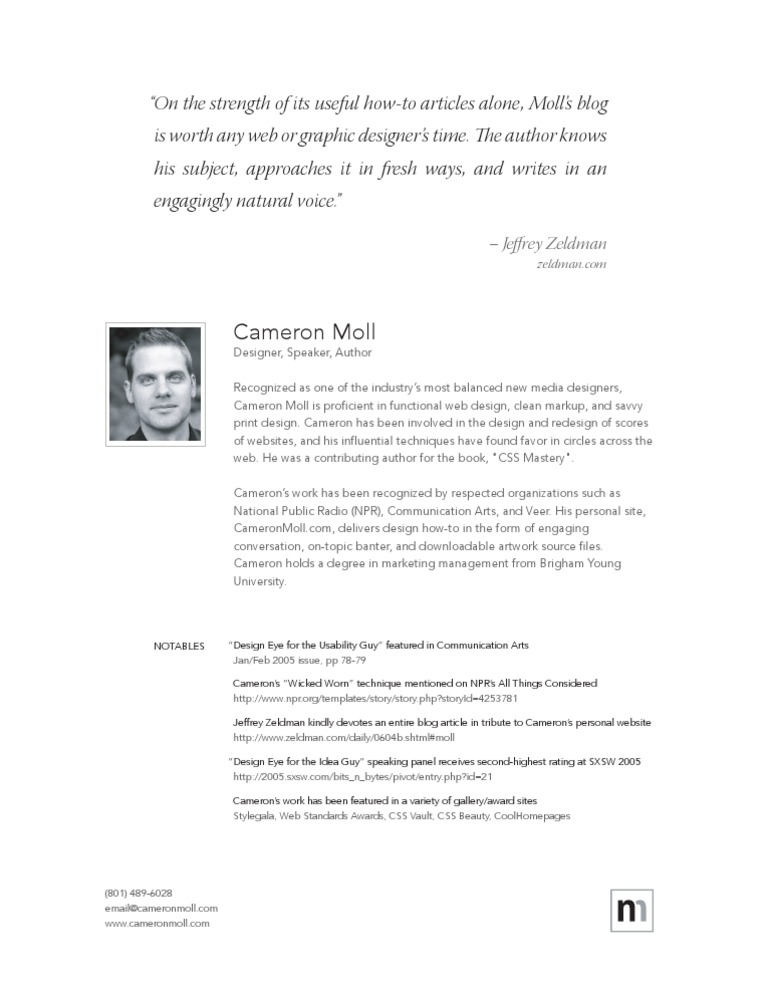 Cameron Moll: - Jeffrey Zeldman | PDF