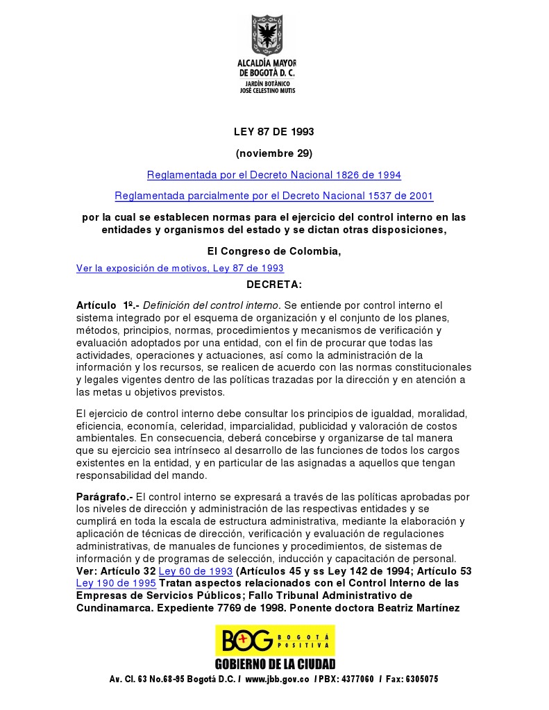 Ley 87 de 1993 | PDF