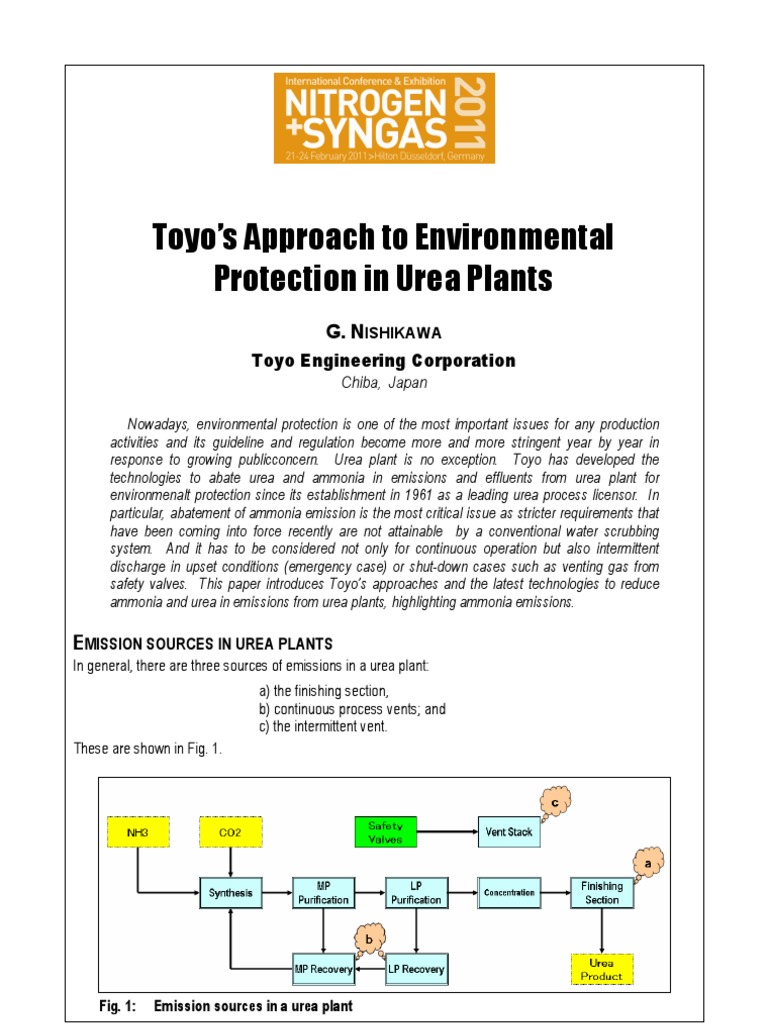 Toyo Approach Environmental Protection Urea Plants | PDF | Urea | Ammonia