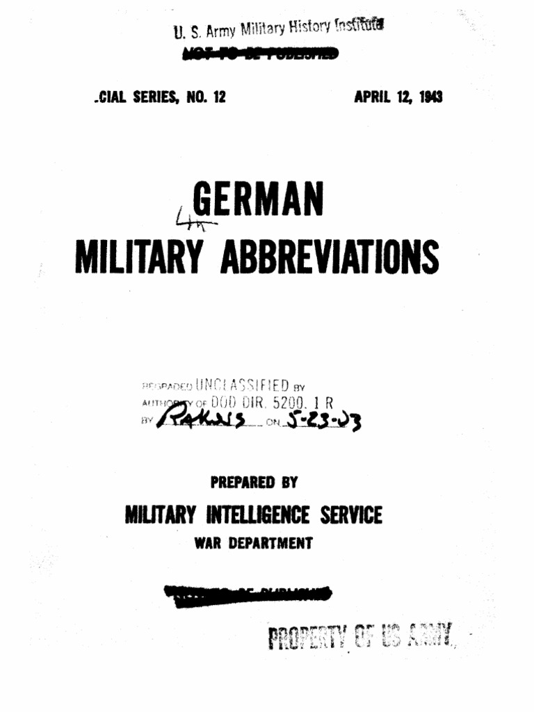 German Military Abbreviations | PDF | Artillery | Battalion