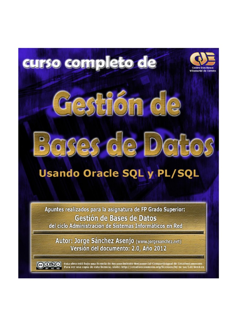 Curso de Gestion de Base de Datos Utilizando Oracle, SQL, y PL | PDF