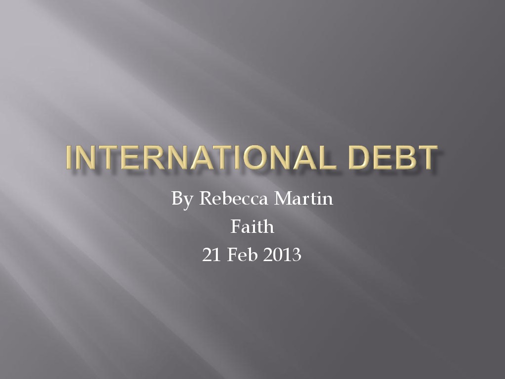International Debt | PDF | Heavily Indebted Poor Countries ...