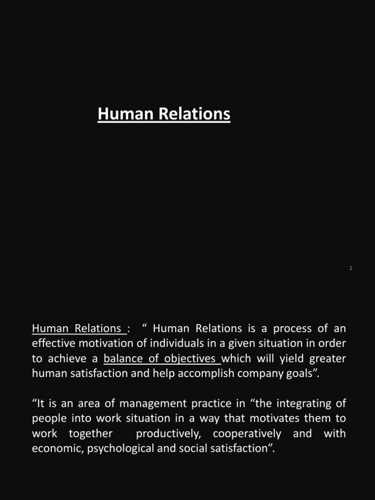 Human Relations | PDF | Employment | Contentment