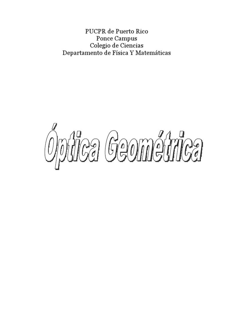 Asignacion-Optica Geometrica | PDF | Ojo humano | Percepción visual