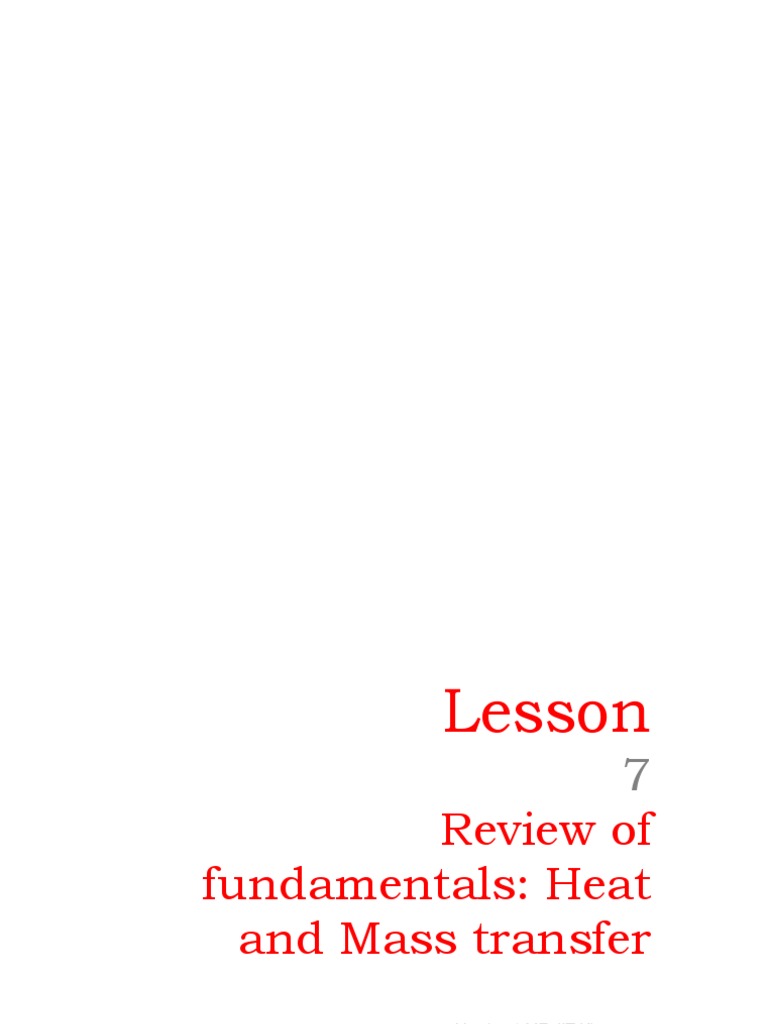 7 Review of Fundamentals - Heat and Mass Transfer | PDF | Boundary ...