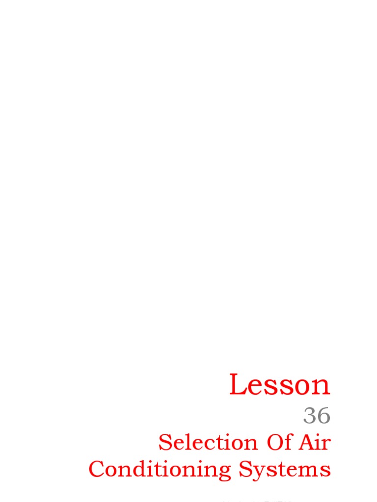 36 Selection of Air Conditioning Systems | PDF