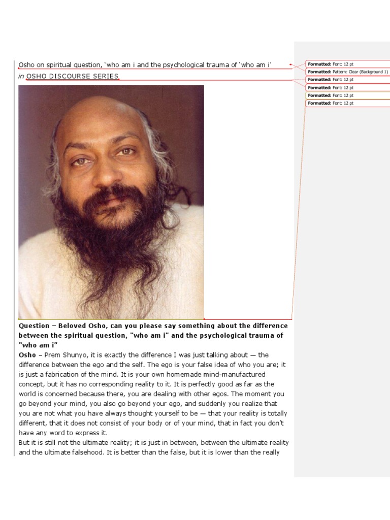 Osho On Spiritual Question | PDF | Rajneesh | Mind